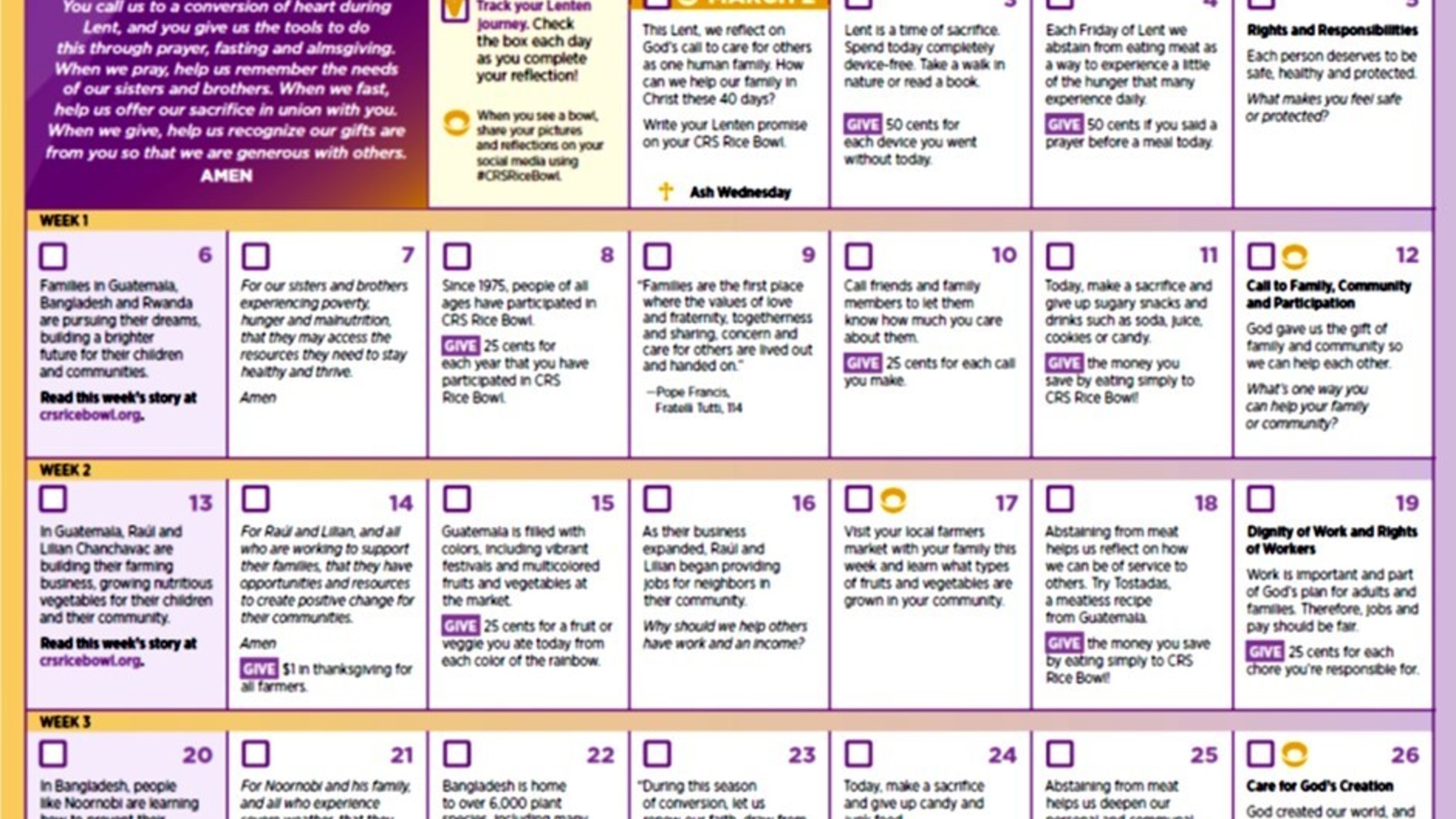 Operation Rice Bowl | St. Theresa Catholic Church